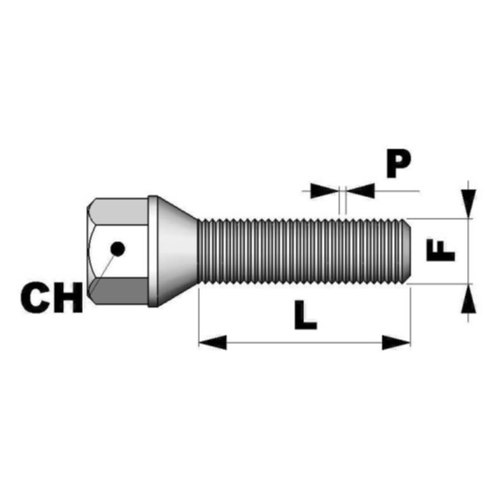 Perno Cónico M14 x 1.50 17 - Oscarparts